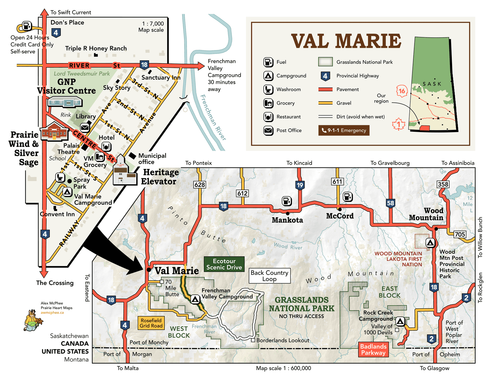 Val Marie visitor map